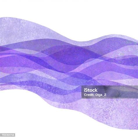 수채화 투명 물결 보라색 라벤더 색 배경 수채화 물감 손으로 그린 파도 그림 보라색에 대한 스톡 벡터 아트 및 기타 이미지