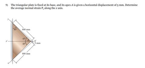 Solved 9 The Triangular Plate Is Fixed At Its Base And Its