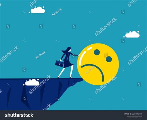 Eliminate Negative Thoughts Businesswomen Leave Negative Stock Vector Royalty Free 2204651775