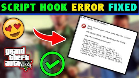 Gta 5 Script Hook V Critical Error After New Update Rockstar Script Hook V Critical Error Fix