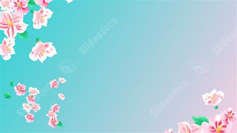 Nature Decoration Gradient Flower Cute Green Powerpoint Background For Free Download Slidesdocs