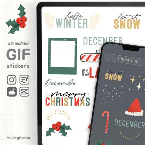 Animated Christmas  Stickers Winter Holiday S For Instagram