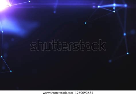 Connecting Dots Sci Fi Polygonal Background Stock Illustration