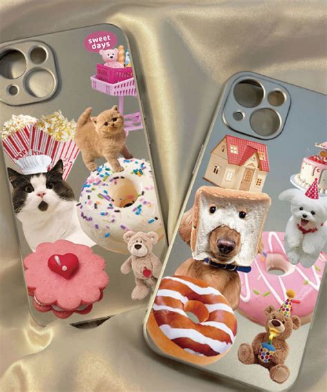 💞키치한케이스💞고양이 강아지 도넛캣덕 큐티 케이스 아이폰12 에이블리