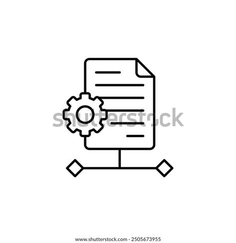 Automated Document Management System Icons Set Stock Vector Royalty