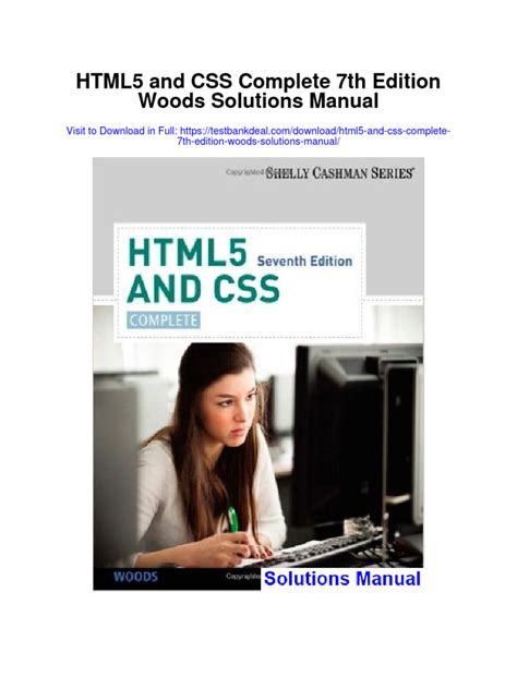 Html5 And Css Complete 7th Edition Woods Solutions Manual Pdf
