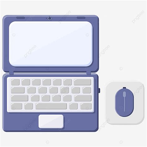 마우스와 마우스 패드가 있는 파란색 노트북 노트북 전자 벡터 Png 일러스트 및 벡터 에 대한 무료 다운로드 Pngtree