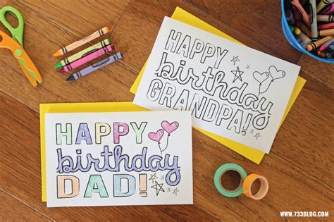 Dadgrandpa Printable Coloring Birthday Cards Inspiration Made Simple