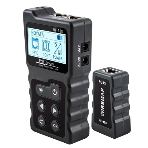 Nf 488 Lcd Network Poe Checker Over The Ethernet Cat5 Cat6 Lan Cable Tester Loop Test Tool Easy