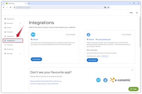 Using Integrations With The Online Shop Support