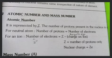 ATOMIC NUMBER AND MASS NUMBERAtomic NumberIt Is Represented By Z The