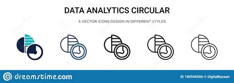 Data Analytics Circular Icon In Filled Thin Line Outline And Stroke Style Vector Illustration