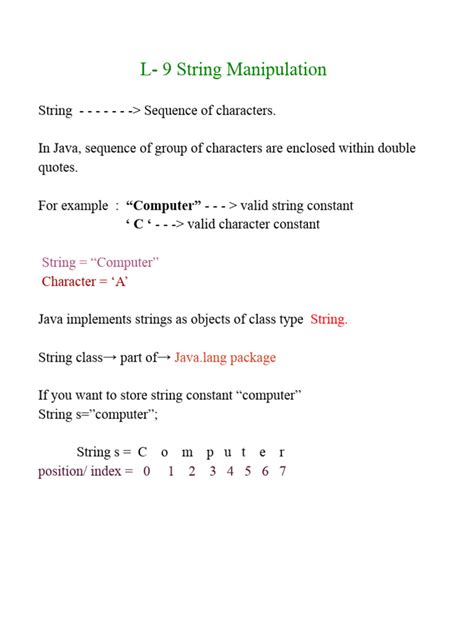 L 9 String Manipulation Pdf String Computer Science