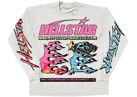 Hellstar Pixel L S Tee White Fw23 Us