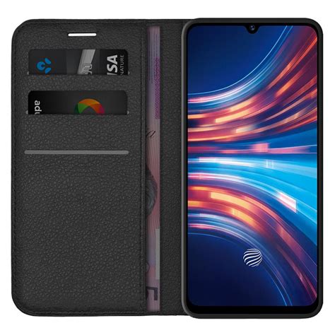 Leather Wallet Case For Vivo S Black
