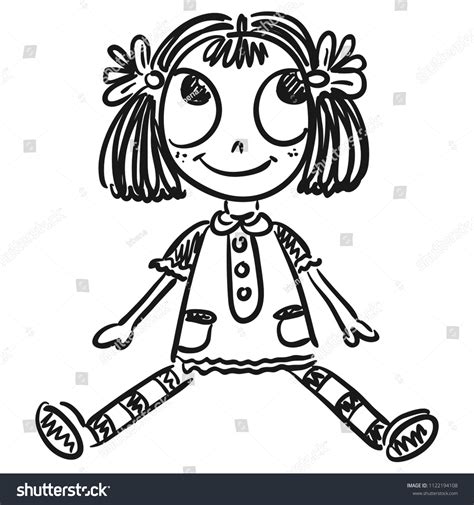 Doll Sketch Vector Illustration Stock Vector Royalty Free 1122194108 Shutterstock