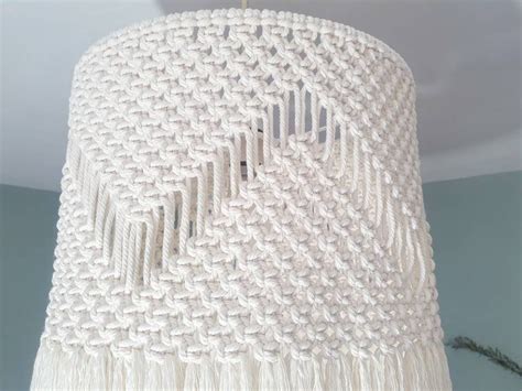 Boho Lampshade Macrame Lamp Shade Bohemian Ceiling Pendant Etsy