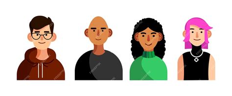 Ilustración Vectorial De Cuatro Personas Un Tipo Con Gafas En Una