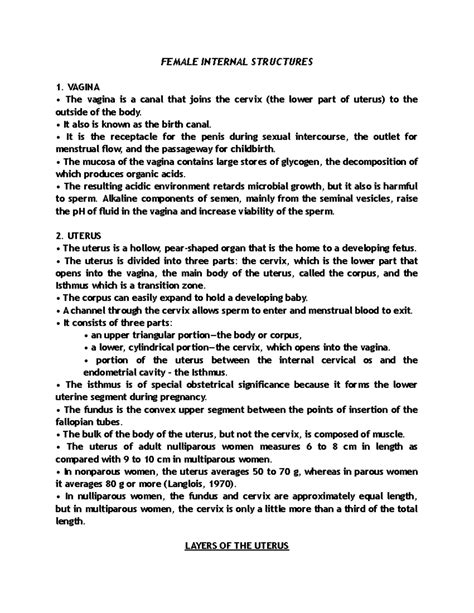 Female Internal Structures FEMALE INTERNAL STRUCTURES 1 VAGINA The Vagina Is A Canal That
