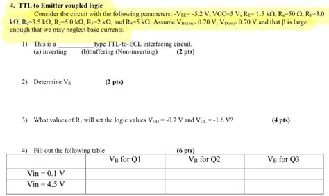Solved Consider The Circuit With The Following Parameters Chegg