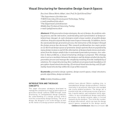 Pdf Visual Structuring For Generative Design Search Spaces