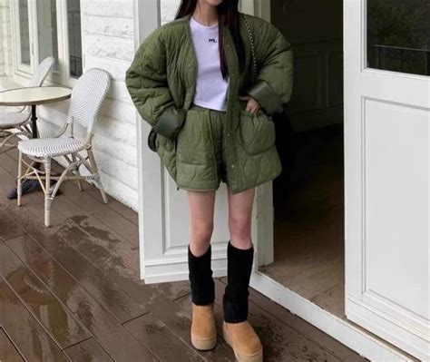 겨울패딩세트깔깔이 후끈 포근 노카라 브이넥 포켓 루즈핏 점퍼 밴딩 누빔퀄팅 오버핏 하트누빔팬츠 패딩반바지 톡 누빔아미셋트 에이블리