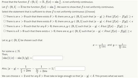 solved prove that the function f 0 1] → r f x sin
