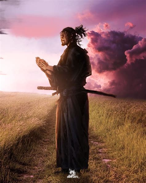 Musashi Miyamoto Фотографии профиля Японская типографика Самурай