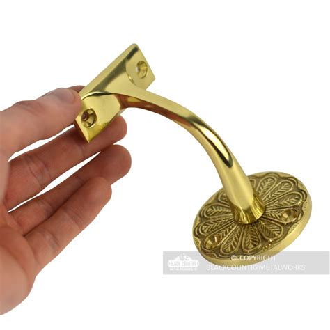 Pack Of 4 Ornate Brass Handrail Bracket Black Country Metalworks