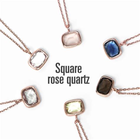 문스샵 국산 스퀘어 로즈쿼츠 천연석 장미석목걸이 핑크 원석목걸이 전체 925 실버목걸이 은목걸이 백수정 블루쿼츠 그린쿼츠 연수정 레몬쿼츠 탄생석목걸이 심플한목걸이 체인