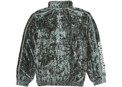 Supreme Crushed Velvet Track Jacket Olive Mens Fw23 Us