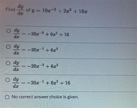 Solved Dxdy Of Chegg Com