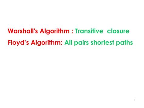 8 Dynamic Prog Warshallfloyd Algorithmpptx