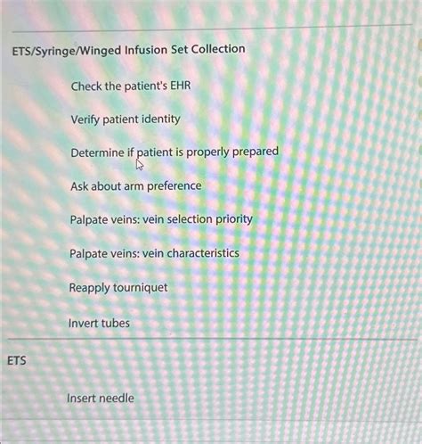 Solved Ets Syringe Winged Infusion Set Collectioncheck The