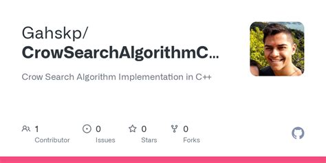 Github Gahskpcrowsearchalgorithmcpp Crow Search Algorithm Implementation In C