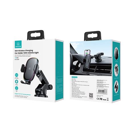 Тримач для телефону в машину з безпровідною зарядкою на панель скло повітропровід Usams Us Cd187