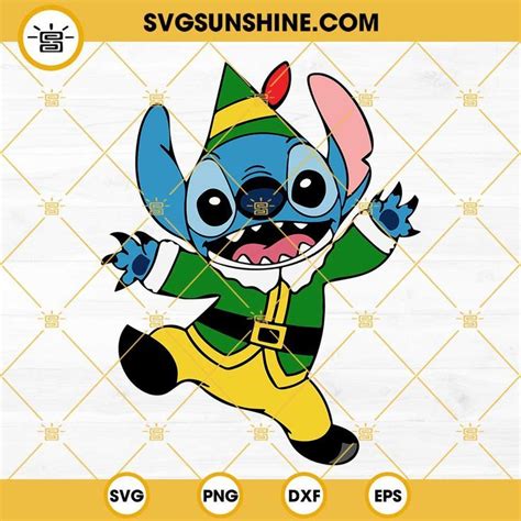Stitch As Elf Svg Stitch Christmas Svg Elf Svg Stitch Svg