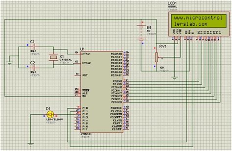 interfacing lcd with 8051 mirocontroller with code microcontrollers lab
