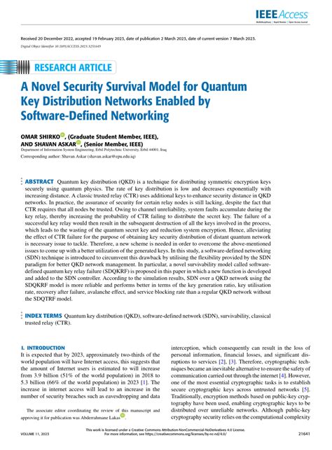pdf a novel security survival model for quantum key distribution