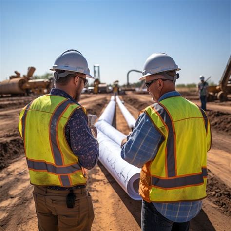 Free Pipeline Project Planning Photo Construction Engineers Safety Download At Stockcake