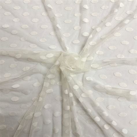 Flocked Polka Dot Mesh Apparel Lingerie Crafting Fabric By The Yard