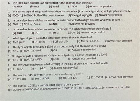 Solved 1 This Logic Gate Produces An Output That Is The Chegg