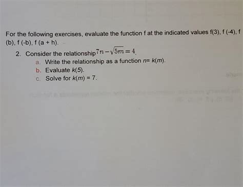 Solved For The Following Exercises Evaluate The Function F