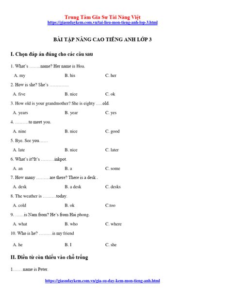 bai tap nang cao tieng anh lop 3 bai tap nang cao tieng anh lop 3 pdf
