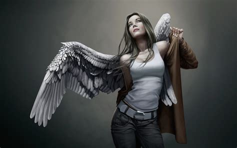 1920x1080 Angel Wings Girl