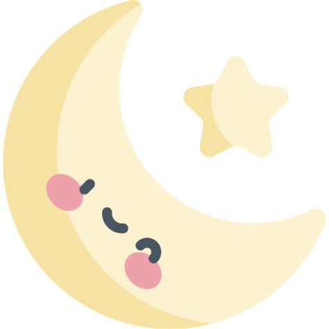 Moon Kawaii Flat Icon