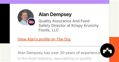 Alan Dempsey Quality Assurance And Food Safety Director At Krispy Krunchy Foods Llc The Org