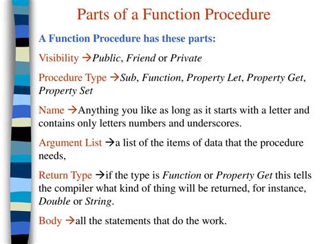 Ppt Powerpoint Presentation On Procedure Function And Module In Visual