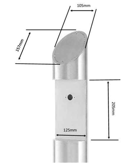 Round Stainless Steel Access Control Post With Cut Out