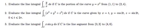 Solved Doing A Line Integrals HW Worksheet Any Help Is Chegg Com